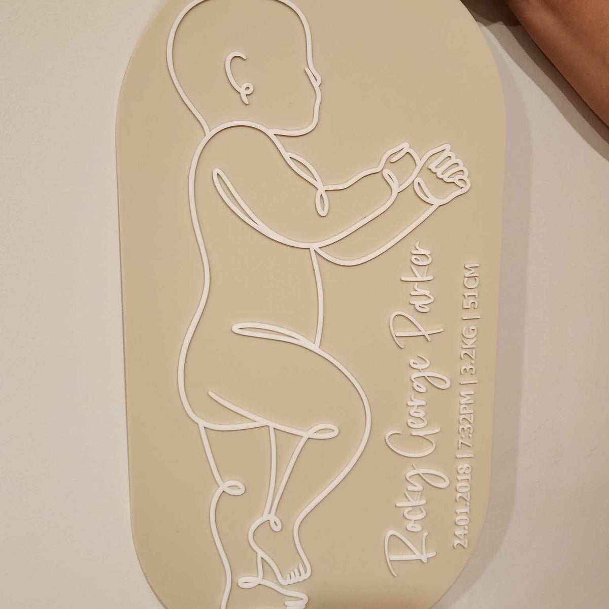 1:1 Scale Baby Plaque | Personalised Acrylic Baby Keepsake – Mostly A Mum