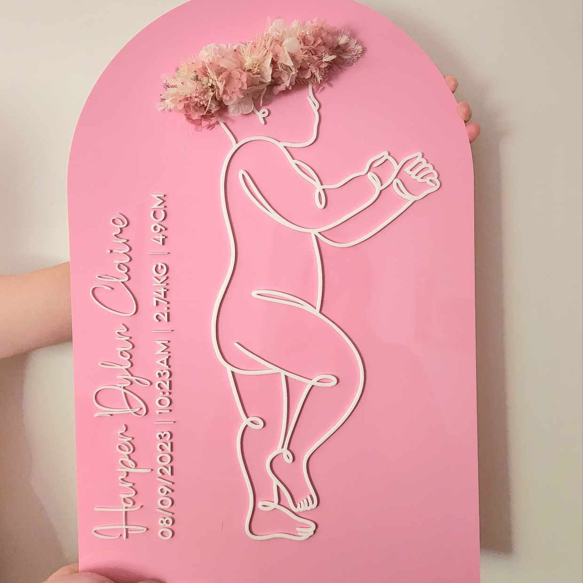 1:1 Scale Baby Plaque | Personalised Acrylic Baby Keepsake – Mostly A Mum