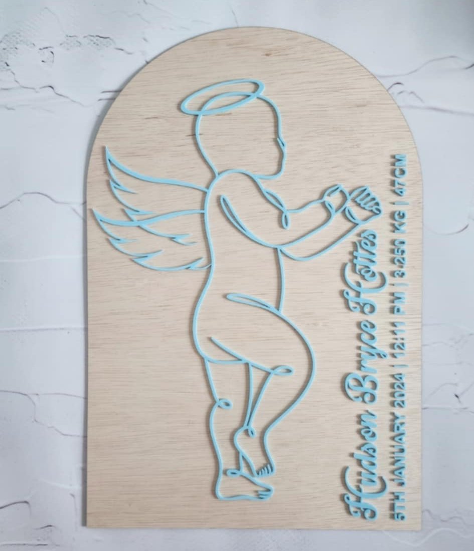 1:1 Scale Baby Plaque | Life-Size Birth Keepsake in Wood & Acrylic ...