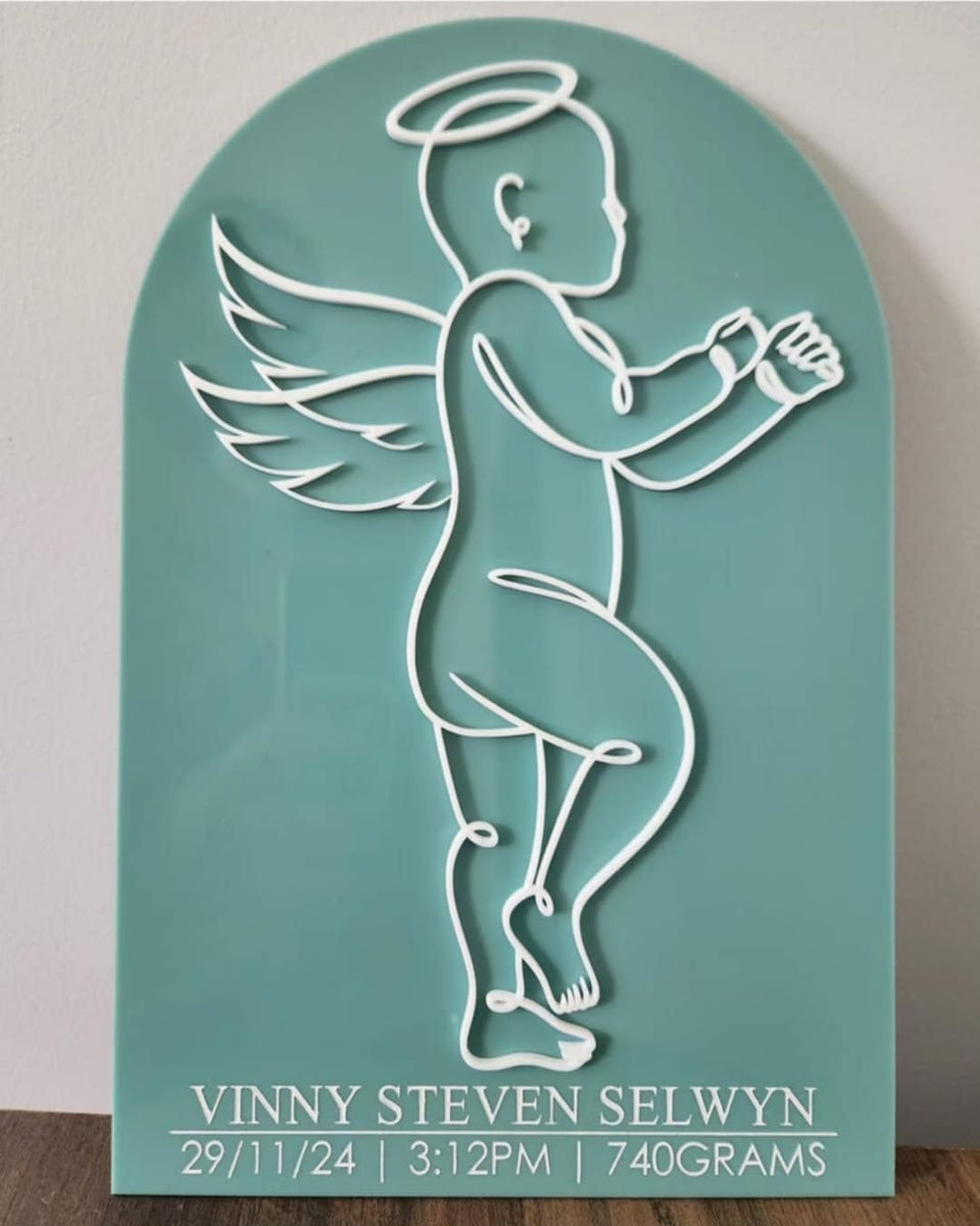 1:1 Scale Baby Plaque | Personalised Acrylic Baby Keepsake – Mostly A Mum